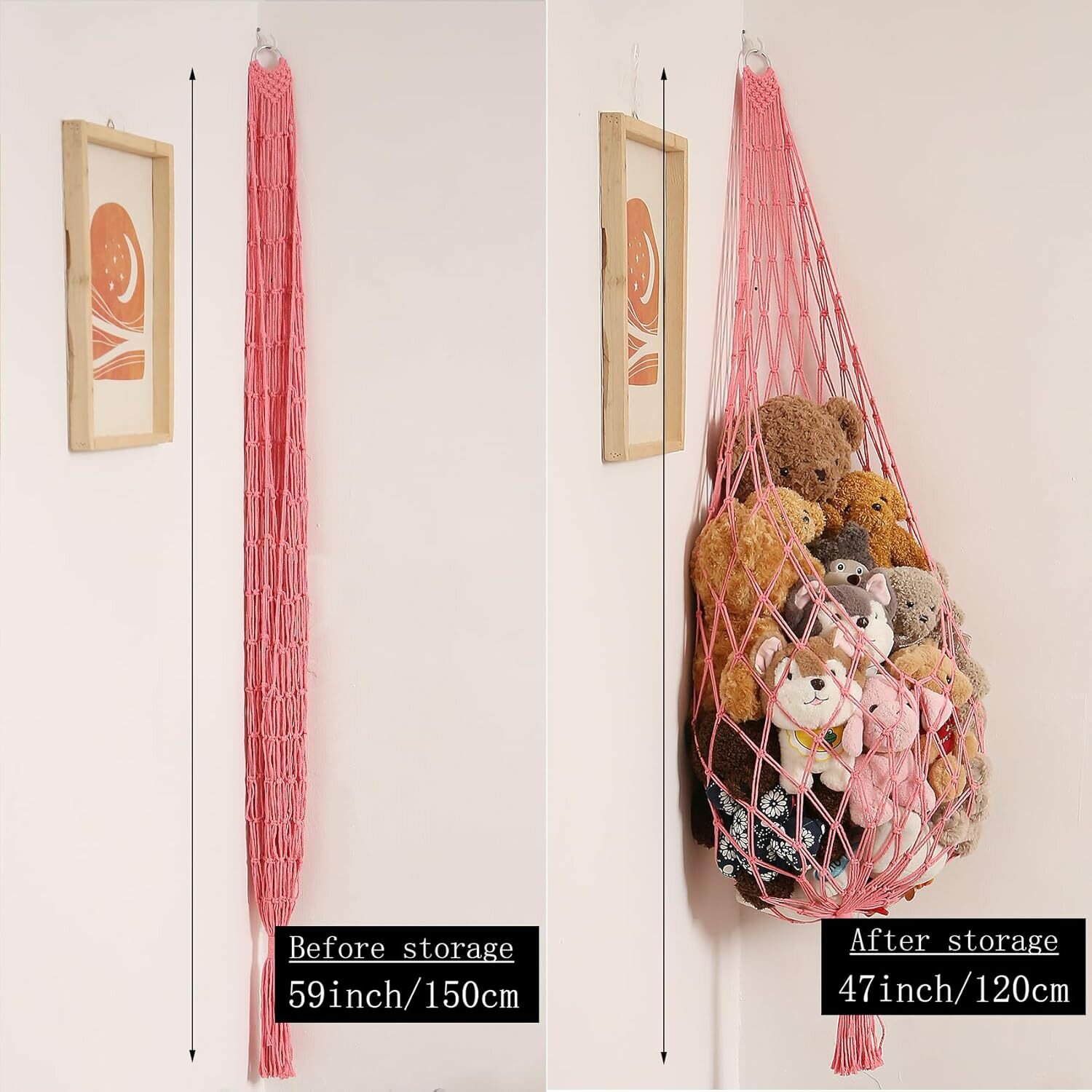 Хит продаж за рубежом: плетеная вручную подвесная сетка для игрушек, гамак для плюшевых игрушек, креативный гамак для хранения.