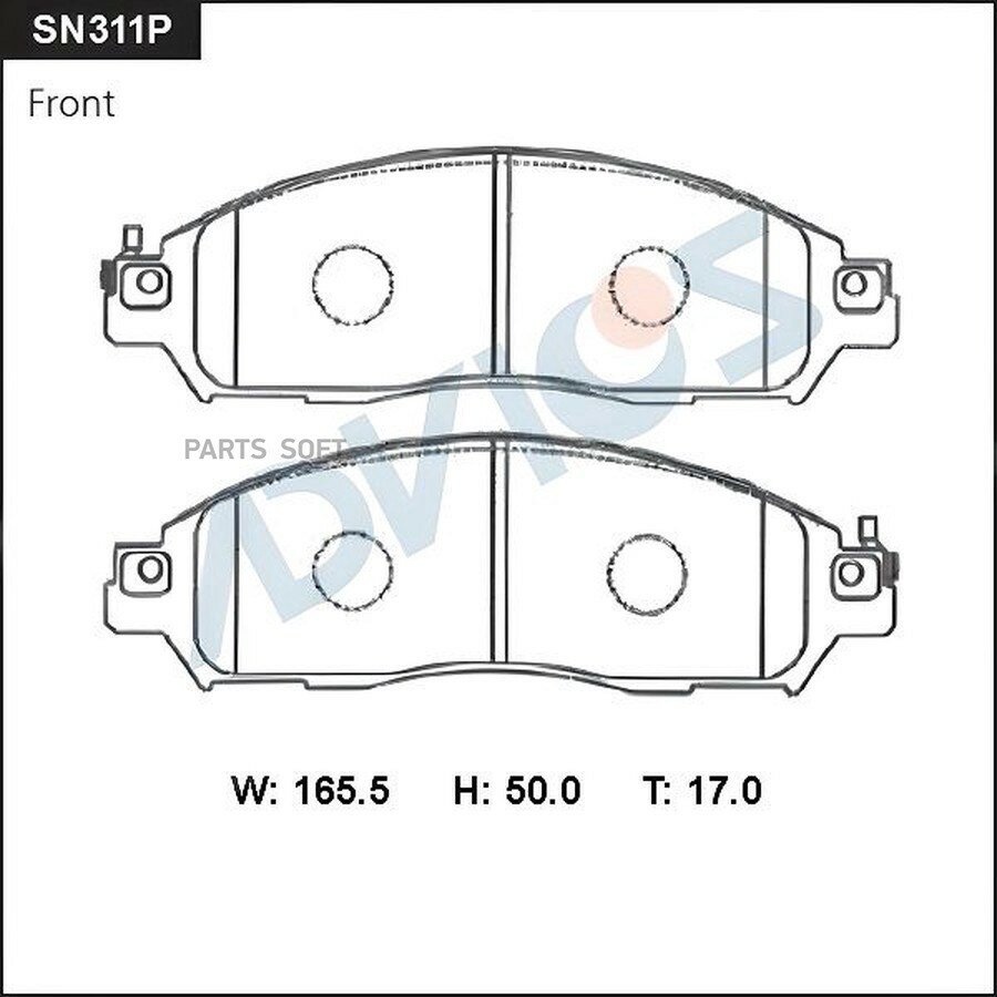 Дисковые тормозные колодки ADVICS передние ADVICS SN311P | цена за 1 шт