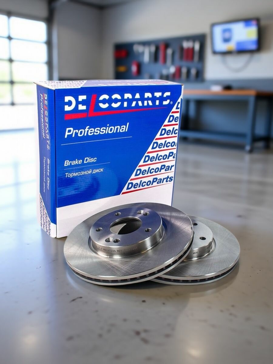 Диск тормозной передний для Хендэ Крета, Элантра, Киа Сид, Hyundai CRETA, ELANTRA, Kia CEED, DelcoParts 19377357