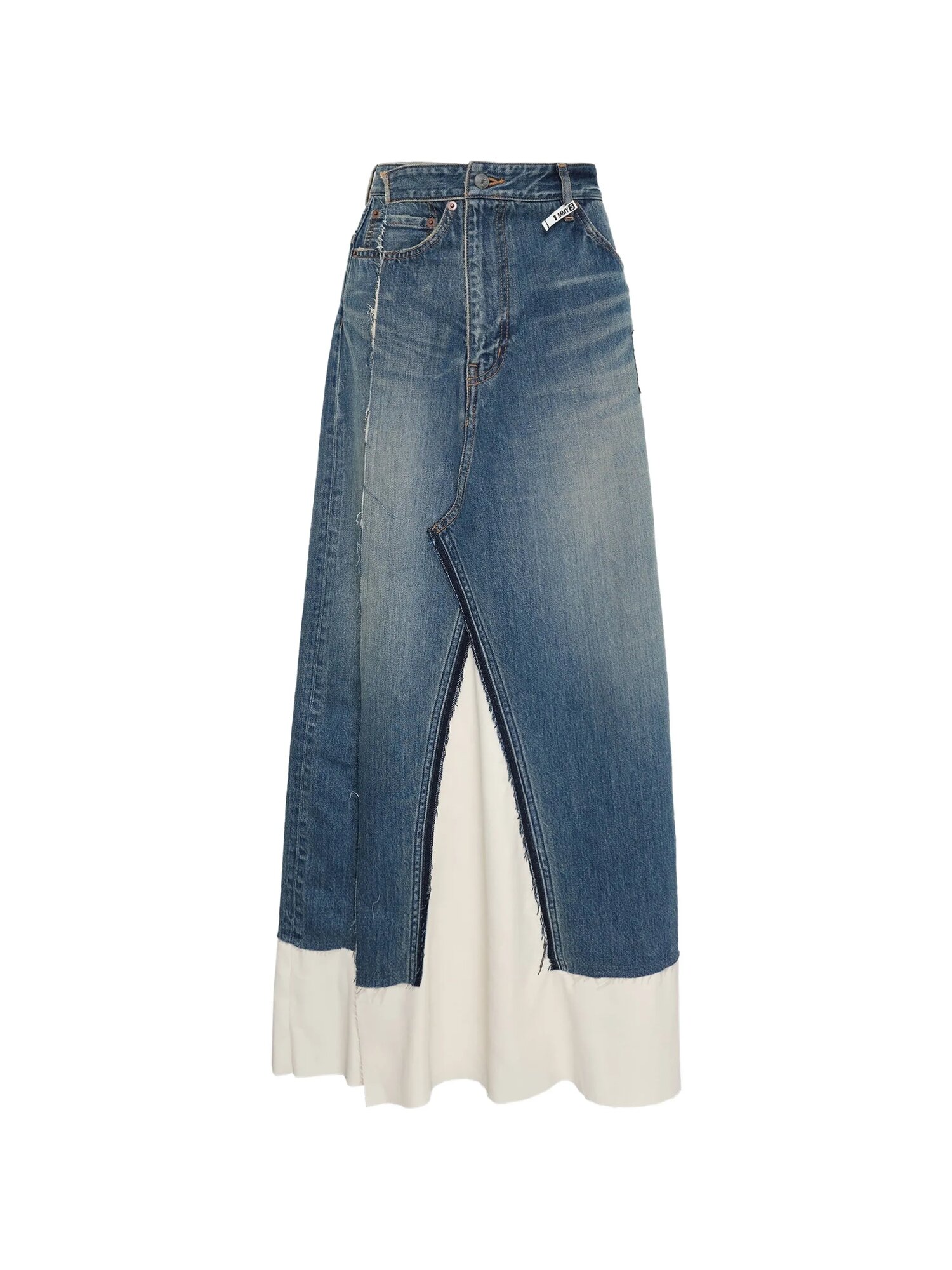 Юбка Frayed denim skirt