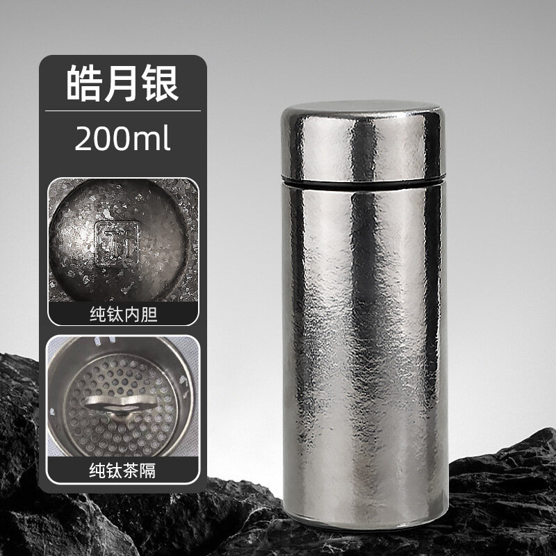 Персонализированный титановый термос в подарок, двухслойная чашка из чистого титана для студентов и пар, эстетичная карманная кружка.