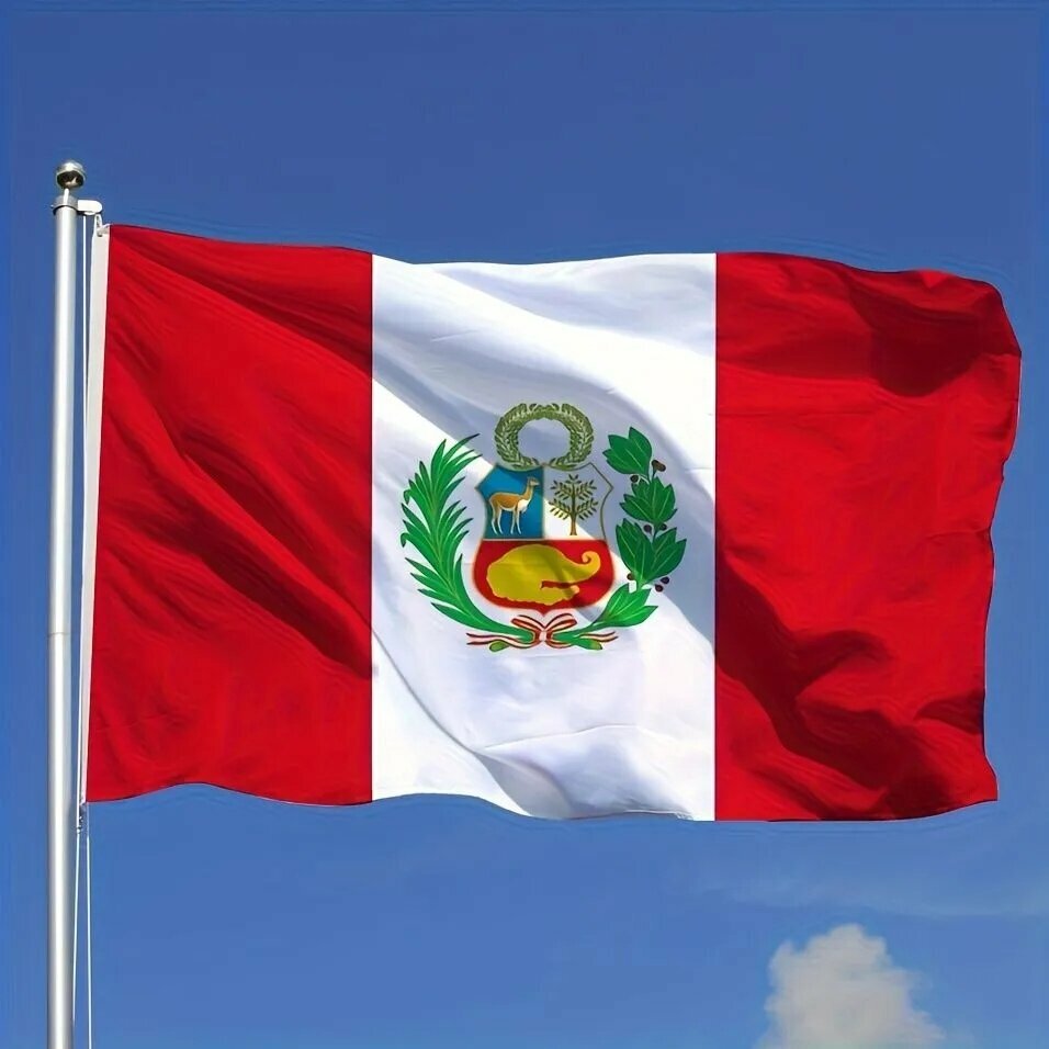 100-70 Национальный флаг Перу, прочный полиэстеровый баннер 90x150 см, двусторонняя печать, устойчивый к погоде, идеальный фон для уличного декора, парадов и патриотических мероприятий