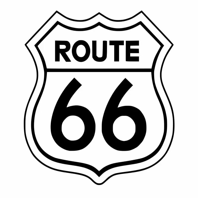 ROUTE 66 Автомобильная наклейка, черный