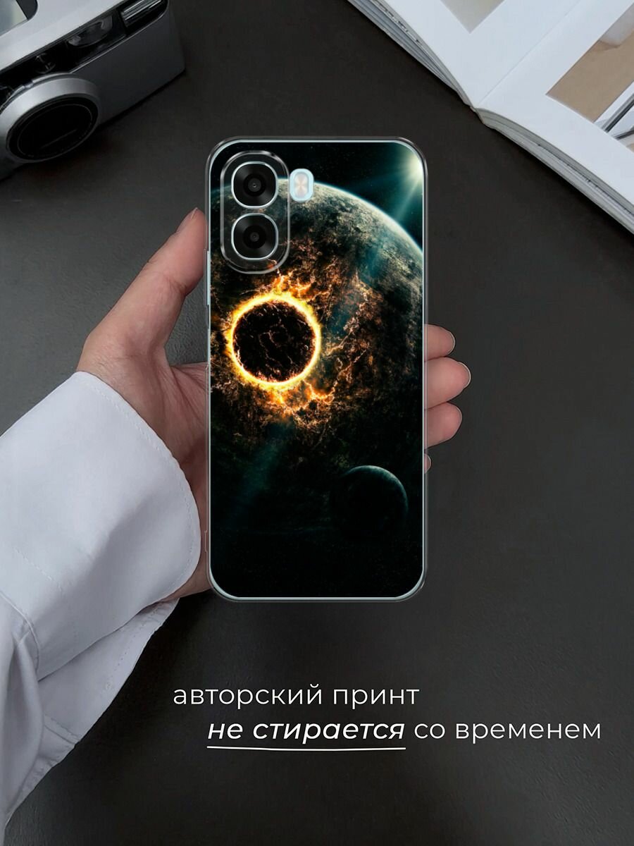 Силиконовый чехол на Oppo A6x / Оппо A6x с принтом космос 16 — фото 1