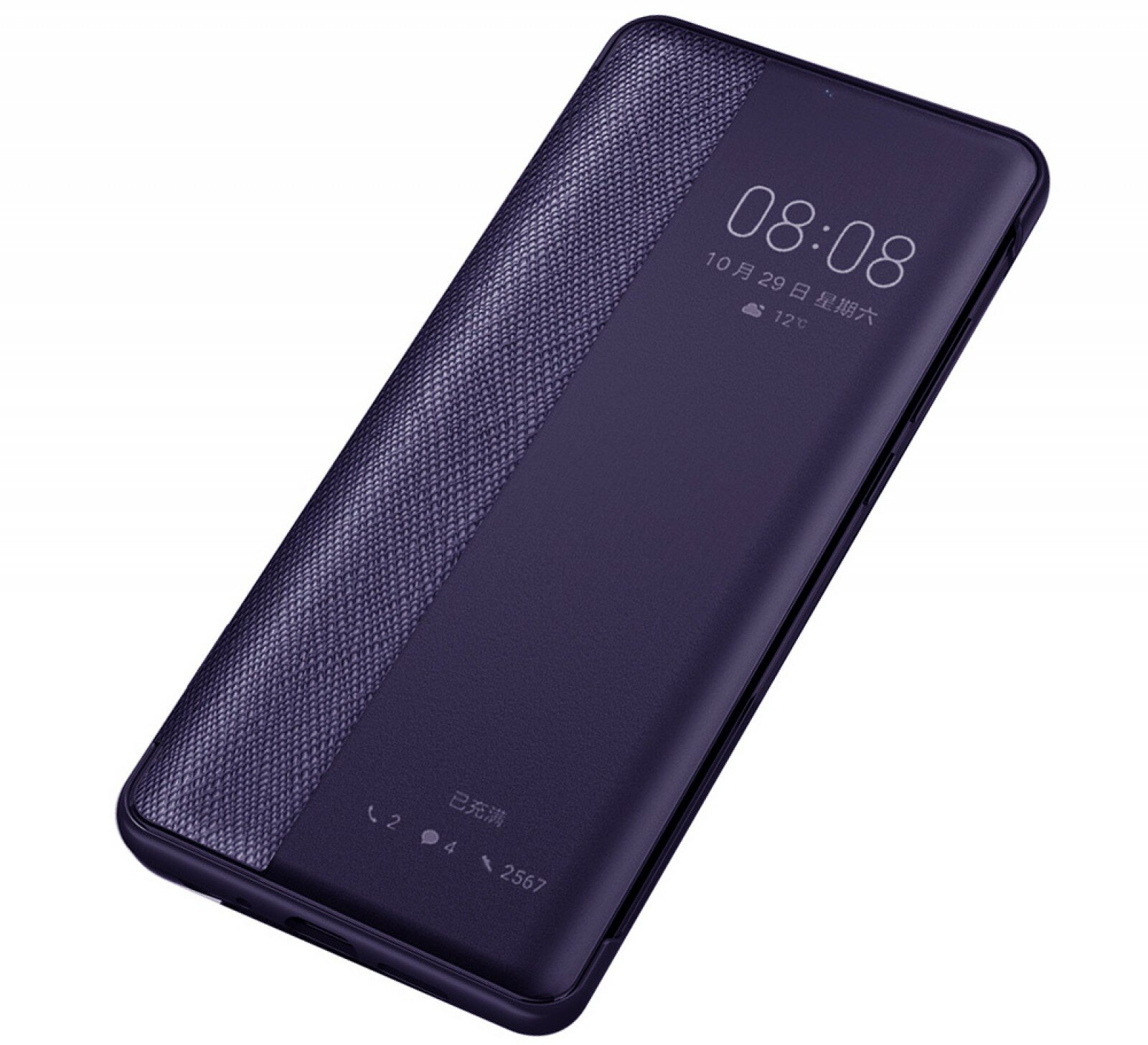 Чехол-кейс MyPads для Xiaomi Redmi K40, Redmi K40 Pro, Poco F3 и Mi 11i с боковым окном из импортной кожи фиолетовый