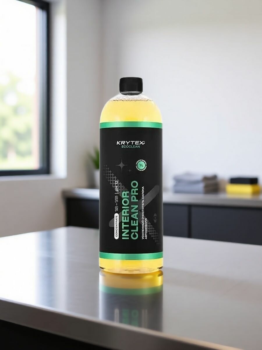 KRYTEX ECOCLEAN INTERIOR CLEAN PRO Усиленный очиститель салона автомобиля, Концентрат, 1 л