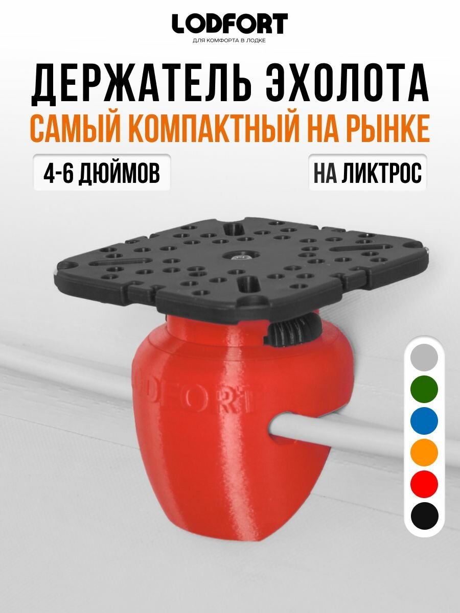 Держатель эхолота Lowrance elite/Garmin striker на ликтрос 4", 5", 6" LODFORT универсальный, быстросъёмный