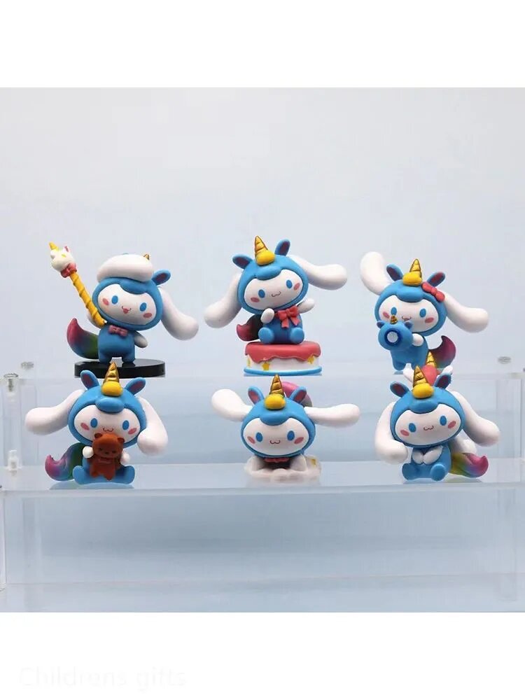 6 кусочков коричной собачки COS unicorn ручной работы из серии кукол Sanrio, модель игрушки-украшения
