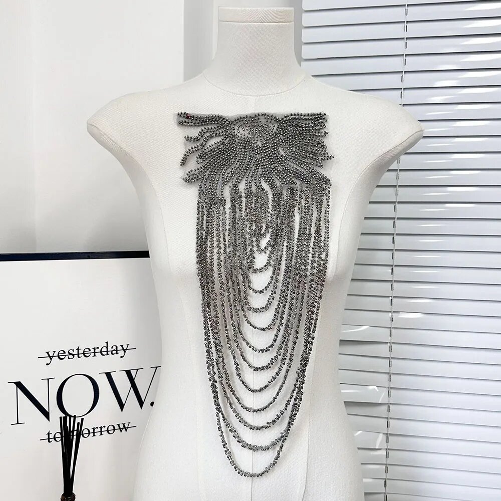 Цепочка из бисера ZYLPYY 37*15 см Gun Black