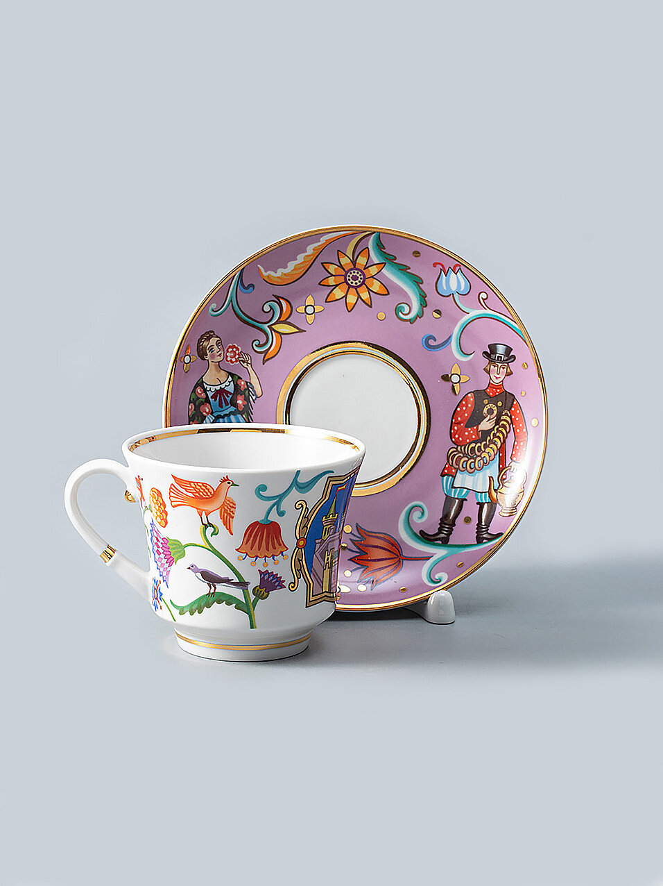 Чайная пара "Чудоград. Конфеты-бараночки" форма Банкетная, 220 мл, Императорский фарфоровый завод