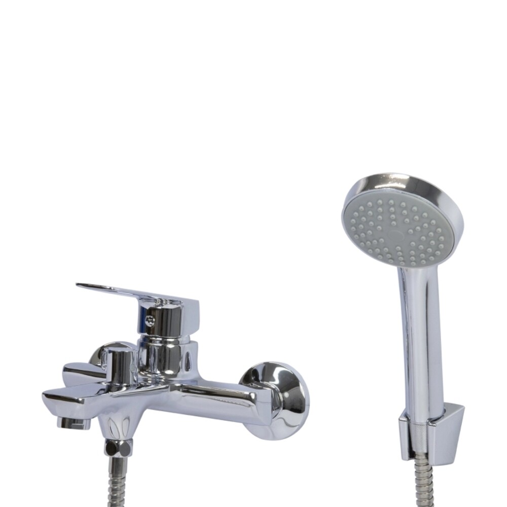 Смеситель для ванны Mixline ML15-01 хром однорычажный с коротким изливом с лейкой (556666)