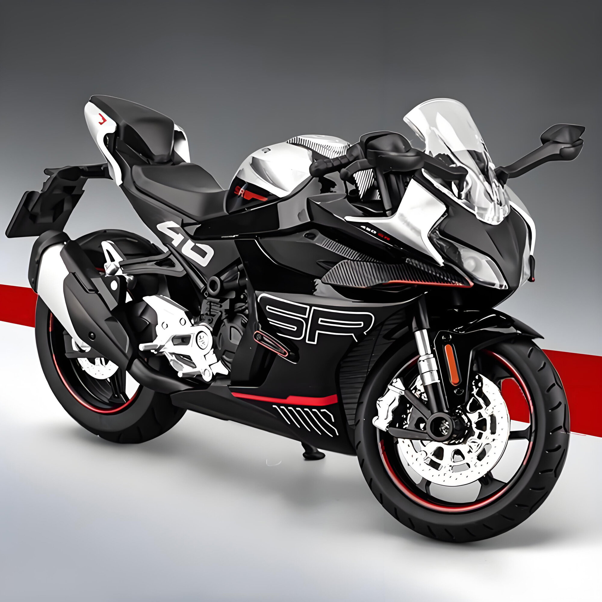 1:12 CFMOTO 450SR Гонки, Модель из сплава, Детские игрушки-модели, Коллекционные предметы, Со звуком и светом