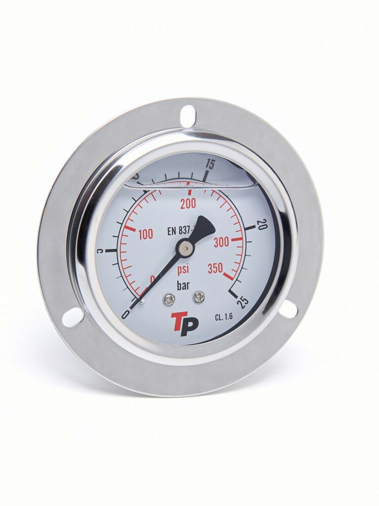 Манометр гидравлический виброустойчивый фланцевый D63 мм 0-25 bar 1/4BSP TP