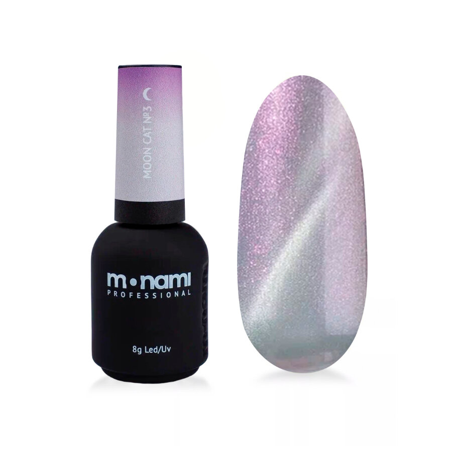 Гель-лак Monami "Moon Cat №3", серебристый, эффект кошачий глаз, 8г