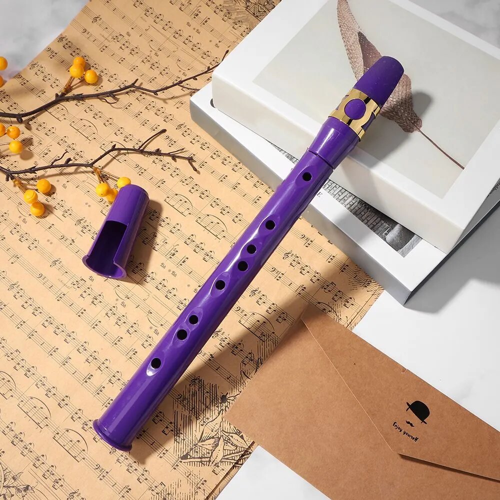 8-дырочный мини-саксофон фиолетовый из ABS пластика с чехлом для начинающих