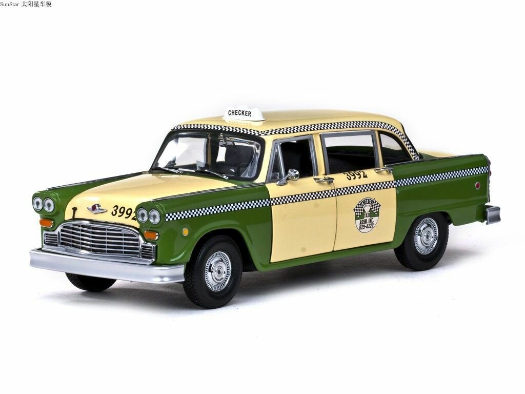 SunStar 1:18 Масштабная модель автомобиля из литого под давлением металла: 1981 Checker A11 Нью-Йоркское такси