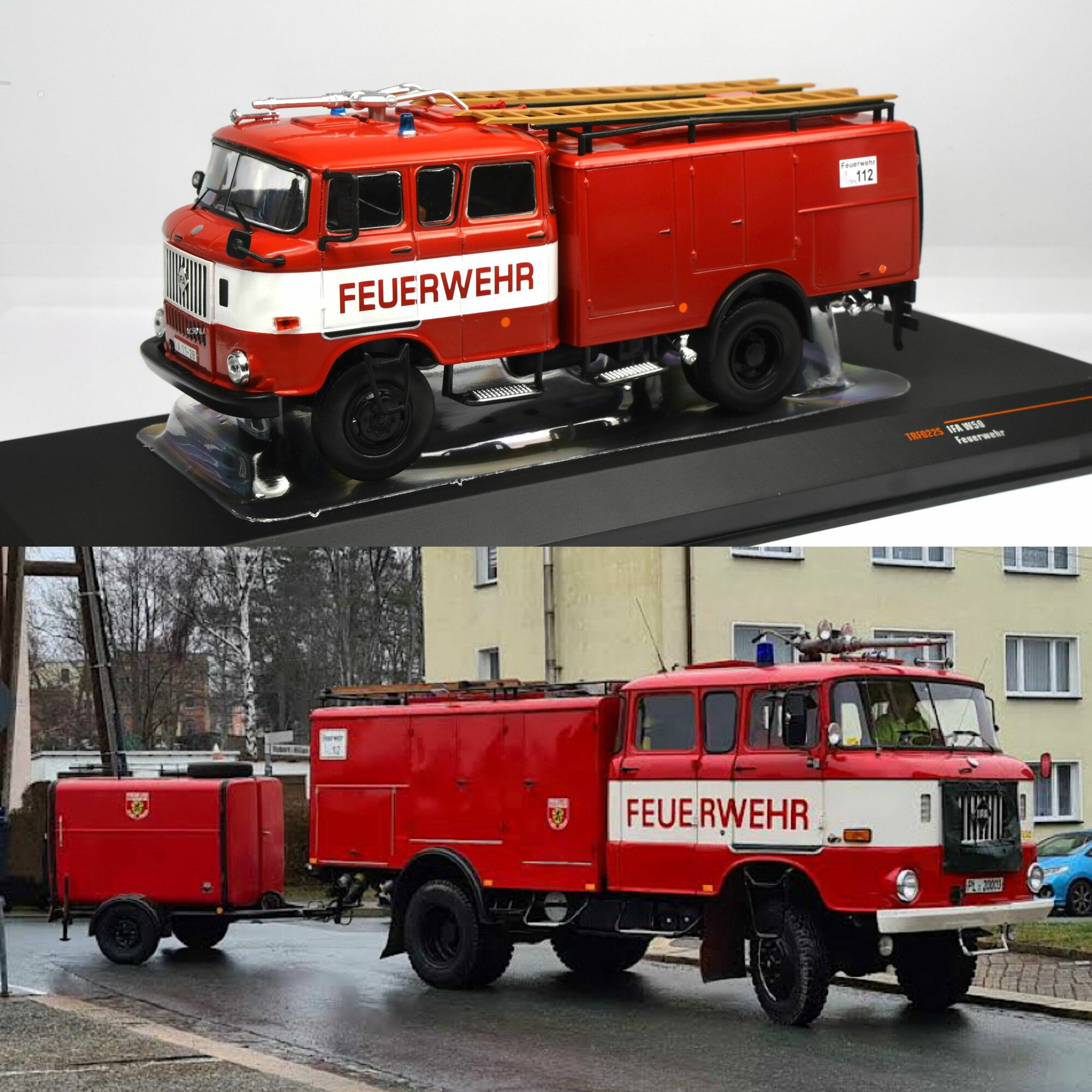 IXO Немецкий пожарный автомобиль-цистерна IFA W50 TANKER TRUCK FEUERWEHR 1965 1:43модель автомобиля
