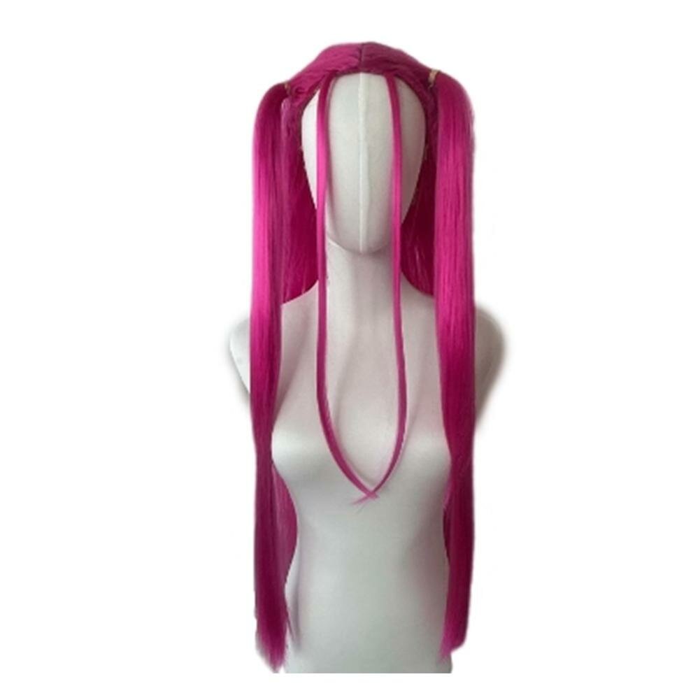 Длинный прямой аниме-парик виноградного цвета для Хэллоуина, косплея, костюма, костюма, красный длинный парик-близнец 2025, аниме-хвост, прямые белые парики на Хэллоуин, коса «Сердце демона», костюм парика Kpo-p, детские, женские/мужские парики.