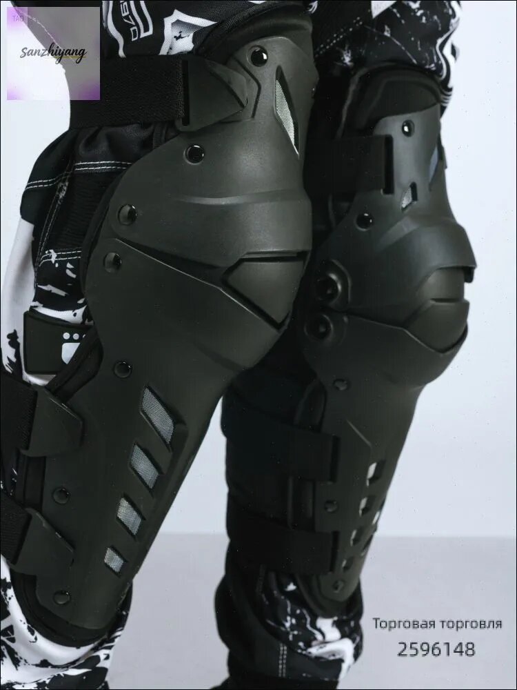 Мотозащита черного цвета для мотоцикла, наколенники для экстремальных видов спорта