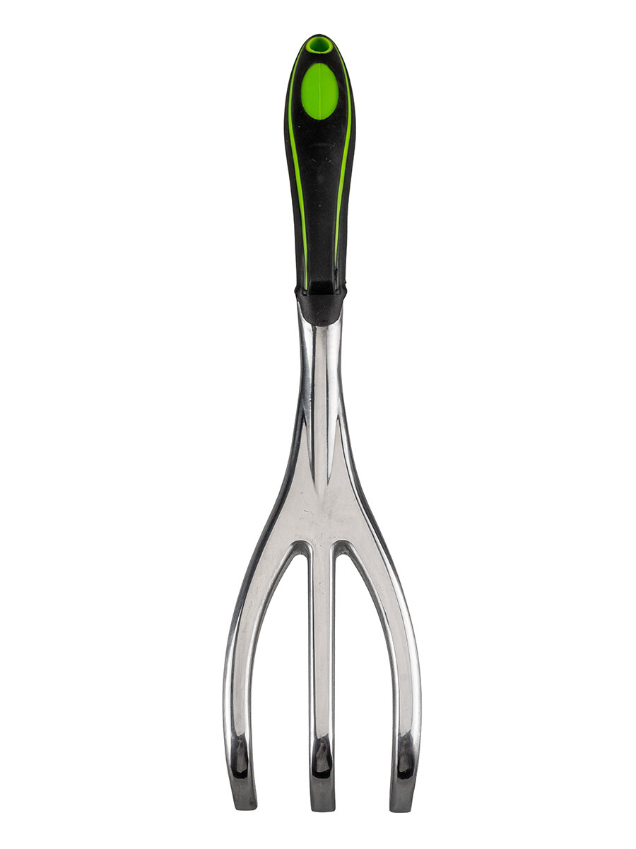 Рыхлитель садовый ручной "урожайная сотка" Фьюжн 40402 3-х зубый алюминиевый с двухкомпонентной ручкой