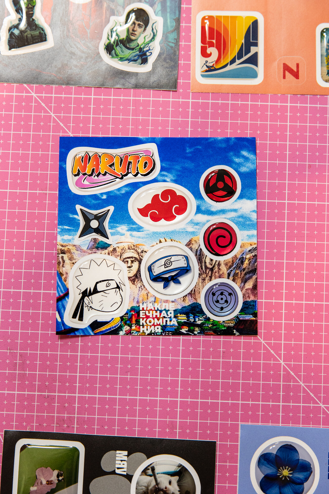 Наклейки "Наруто", эпоксидная смола, ручная работа, гибкие, на гаджеты и другие аксессуары