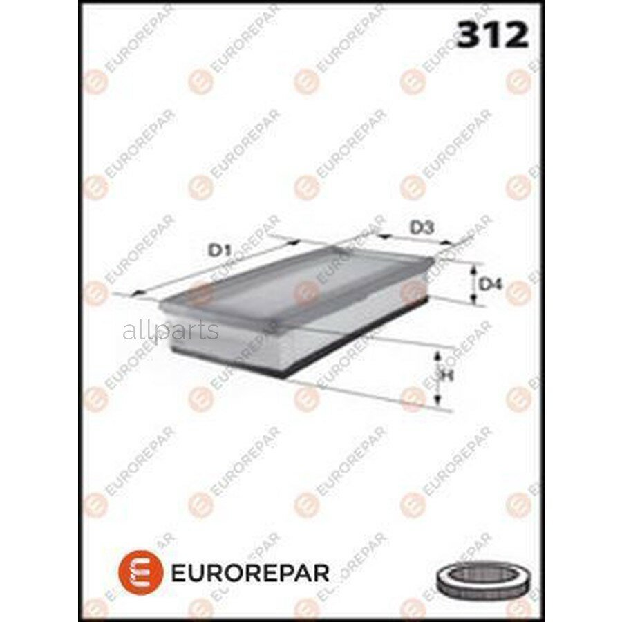 EUROREPAR 1616247980 Фильтр воздушный BMW E36/E46/E39