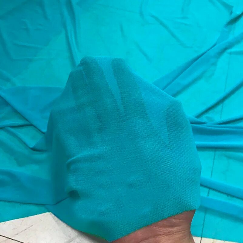 FABILL Нейлон Спандэкс Эластичная Ткань 1х1,5 м Бирюзовый, 2 Lake Blue