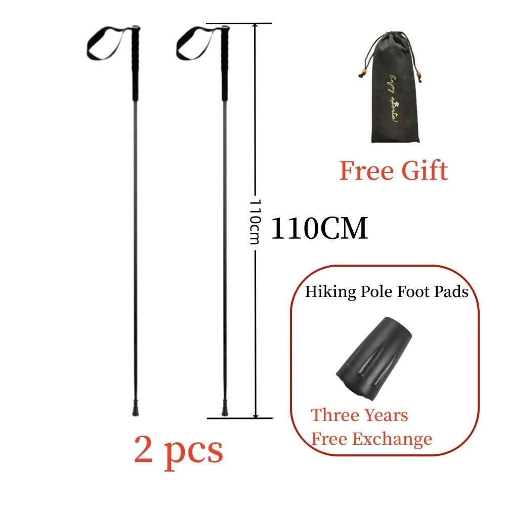 Складная трекинговая палка из углеродного волокна 2pcs 110cm