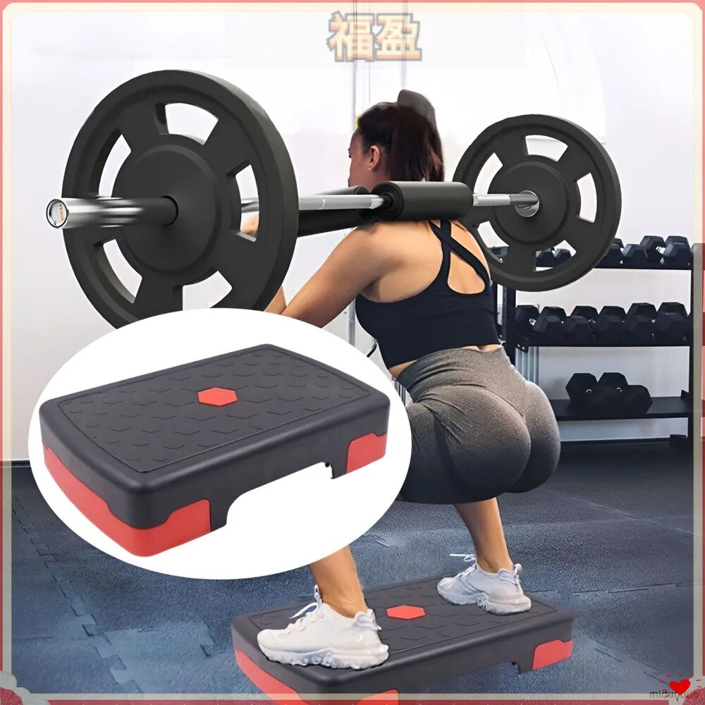 Степ-платформа для фитнеса и аэробики, 45x29 см, черный/красный, для ног и ягодиц