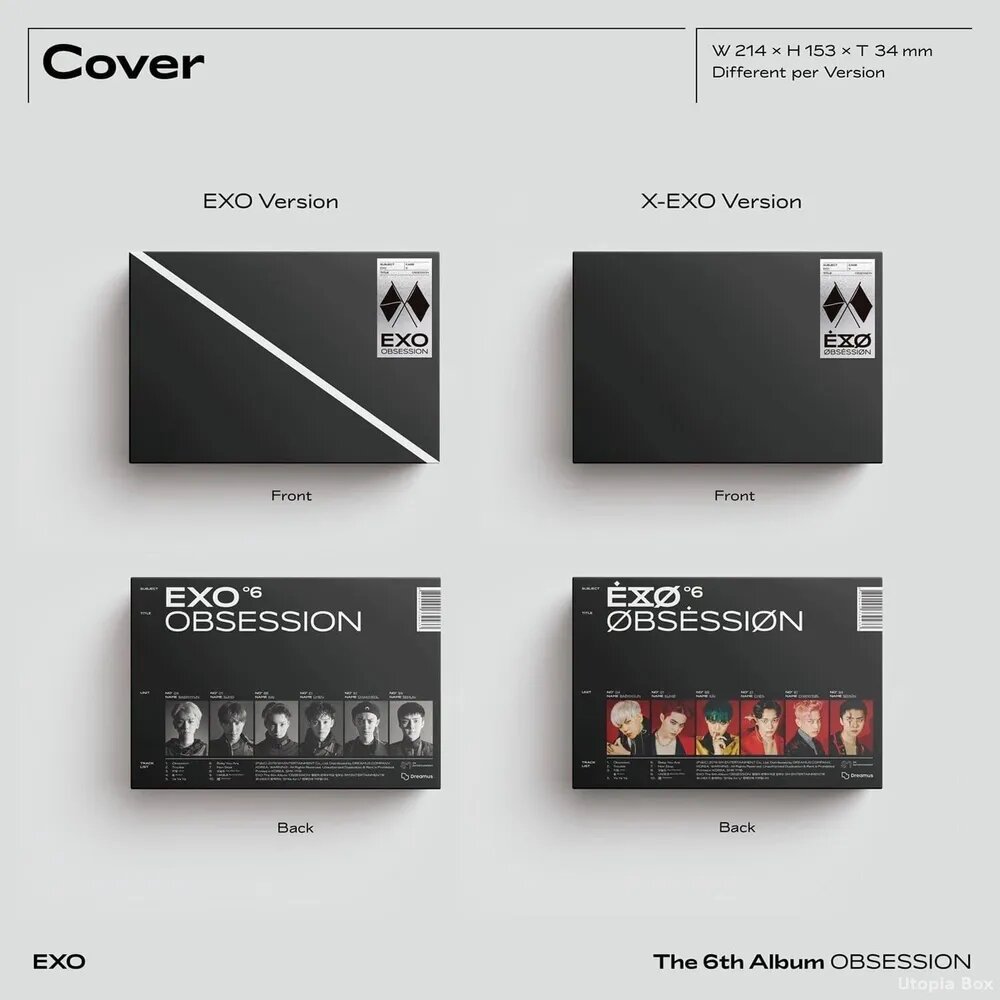 Музыкальный диск EXO OBSESSION CD + Фотоальбом + Лирик Бук, EXO версия, K-pop альбом — фото 1