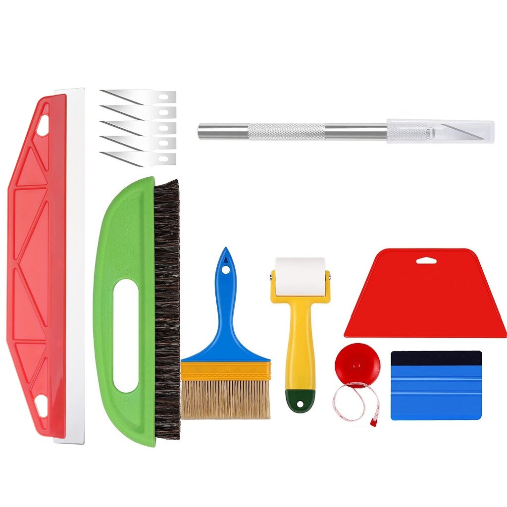 Набор из 7 частей, набор инструментов для нанесения штукатурных наклеек для маляра из ткани на стены
