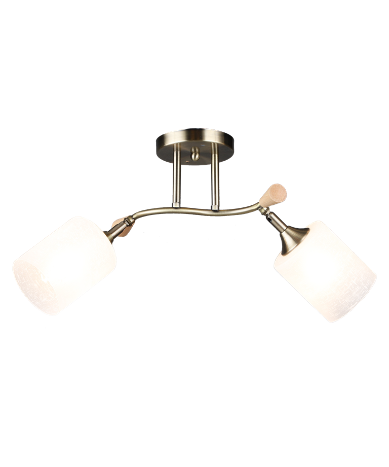 Люстра Престиж античная бронза с матовыми плафонами потолочная на 2 лампы E27