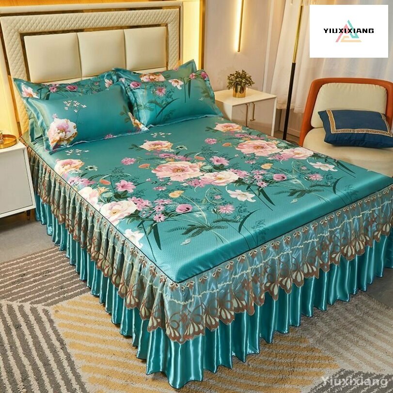 Эксклюзивный комплект с юбкой на кровать и подушками, 200x180 см из Лавсана