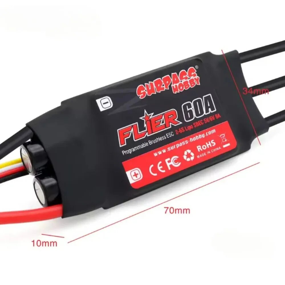 SURPASS HOBBY Flier V2 60A бесщеточный 32-битный регулятор скорости ESC с BEC 2-6S