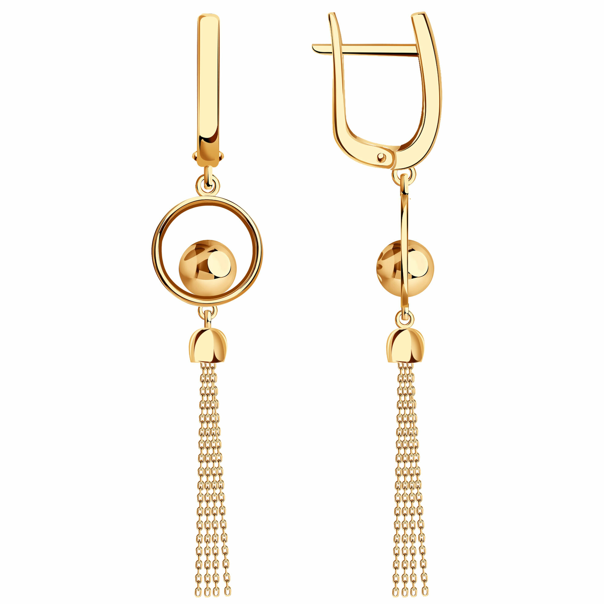 Серьги Diamant online, красное золото, 585 проба