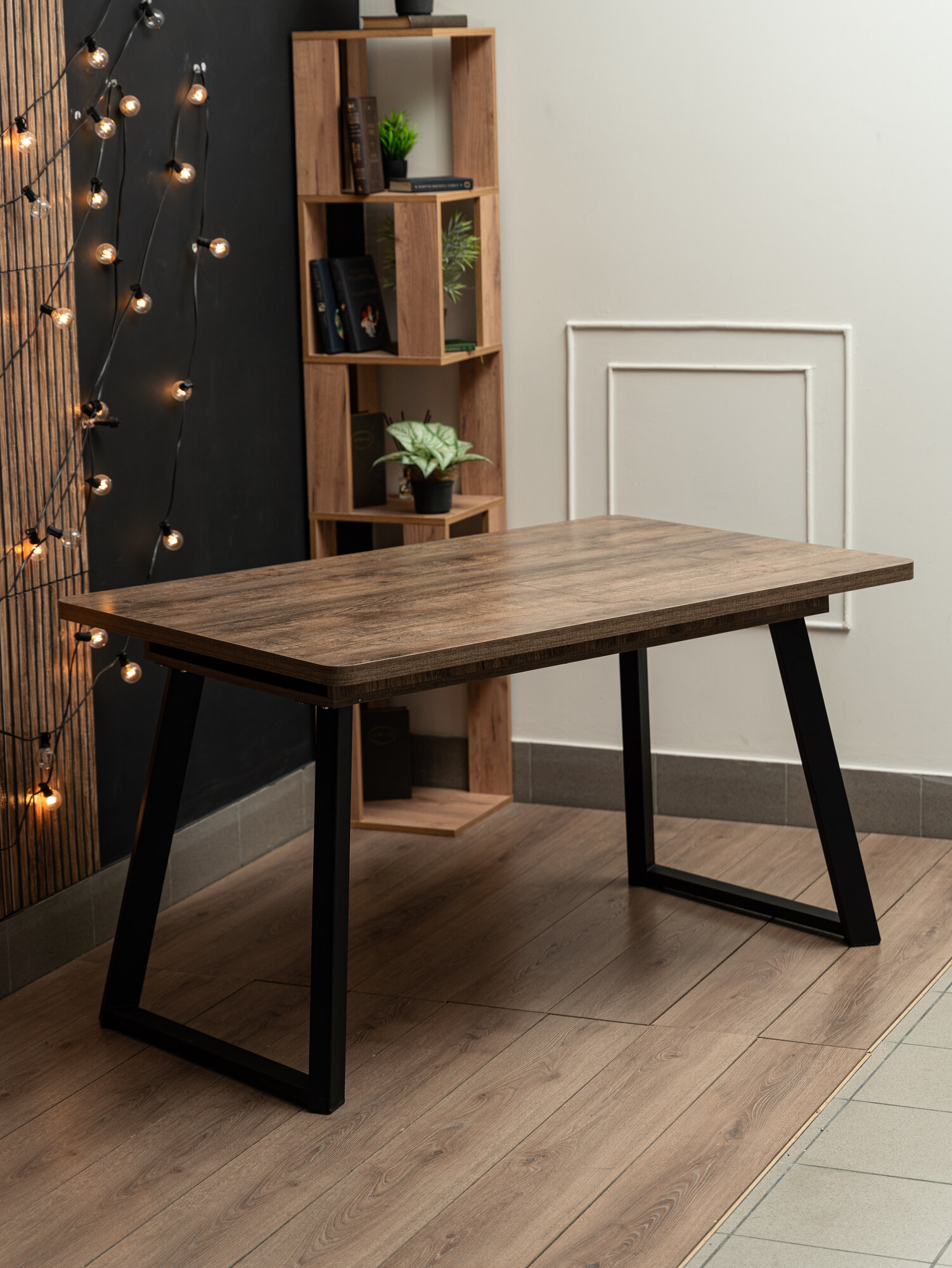 Стол кухонный Орфей 17 Лофт массивный, лдсп Дуб Самдал, раздвижной 135/172*85*76 в стиле лофт