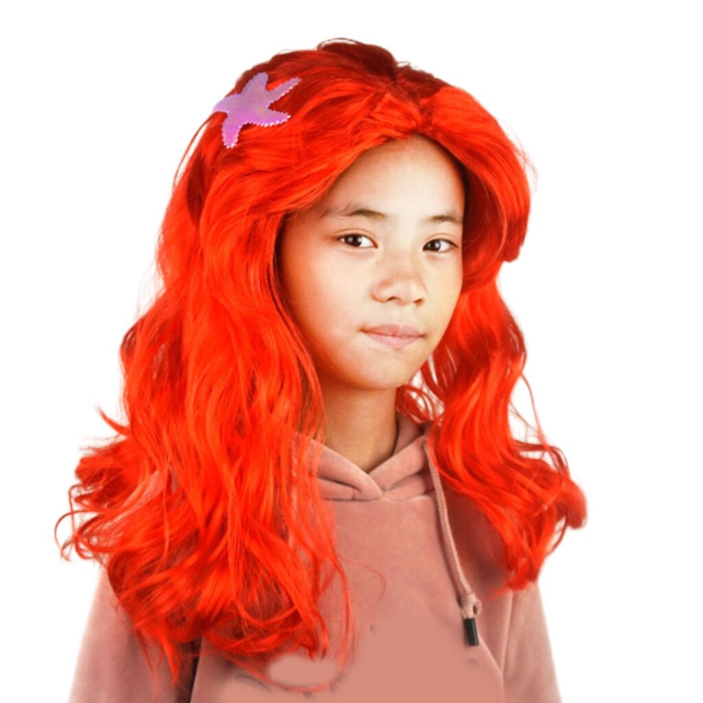 Детские Парики с Русалками и Красными Морскими Звездами, Шапочки для Ролевых Игр и Фэнтезийных Игр, Веселые Аксессуары Для Костюмов на Хэллоуин, Реквизит для Фотографий