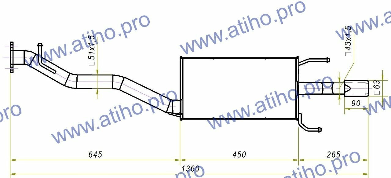 Глушитель Honda Accord 90-98, rover 618/620 93-98