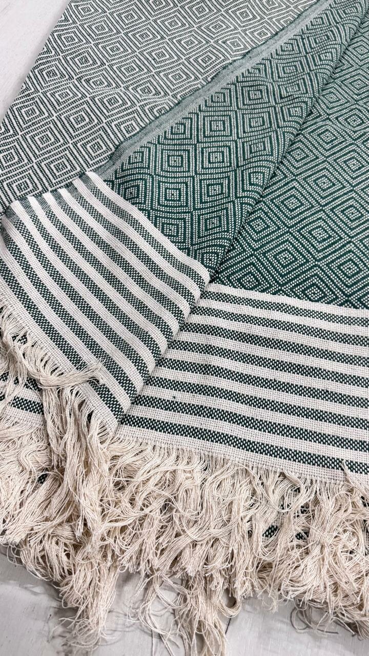 Плед хлопковый 220х240 см на кровать диван