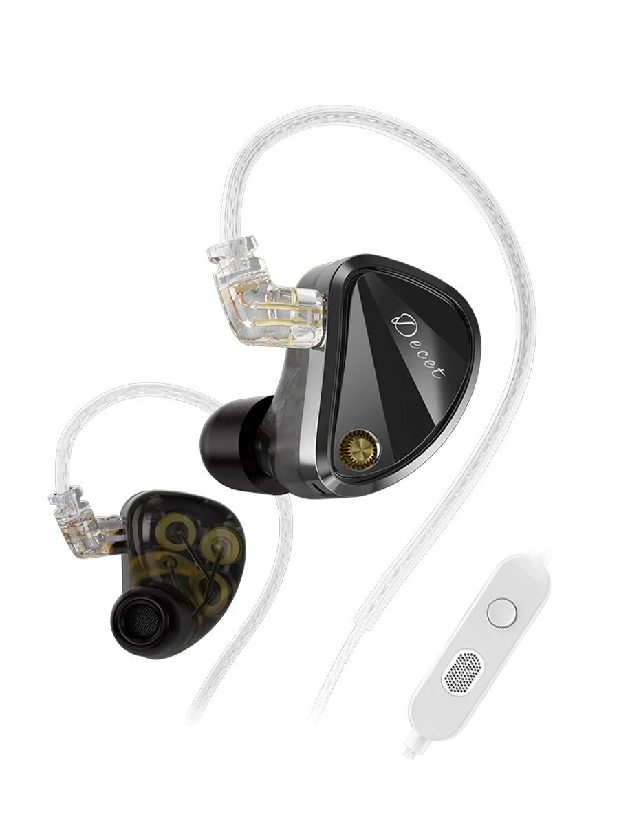 KZ Decet No Switches 3.5 мм с микрофоном, черный, проводные наушники