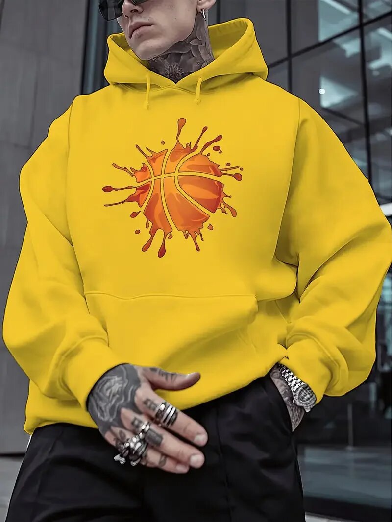 Мужская флисовая толстовка Bro ярко-красного цвета Желтый, XL, 8