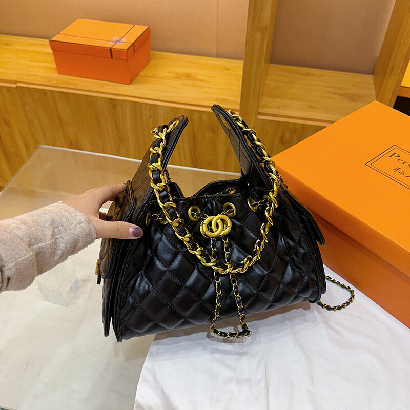 Новая сумка-ведро на шнурке 2025 года, маленькая текстурированная сумка-хобо в стиле Шанель, сумка на плечо, сумка через плечо, маленькая сумка в стиле хиппи.