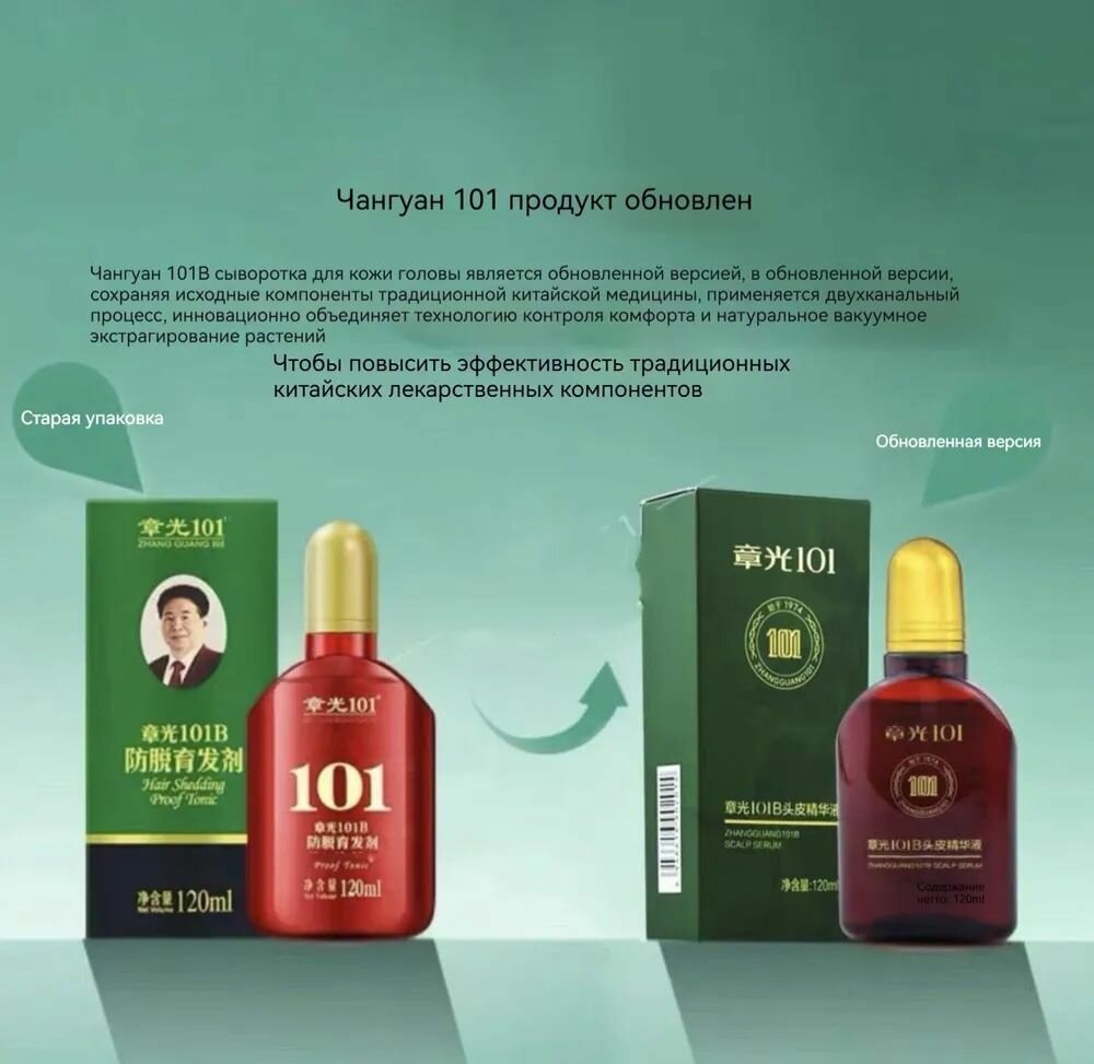 Zhangguang 101 Набор для ухода за кожей головы: лосьон Фабао B + мини-расческа