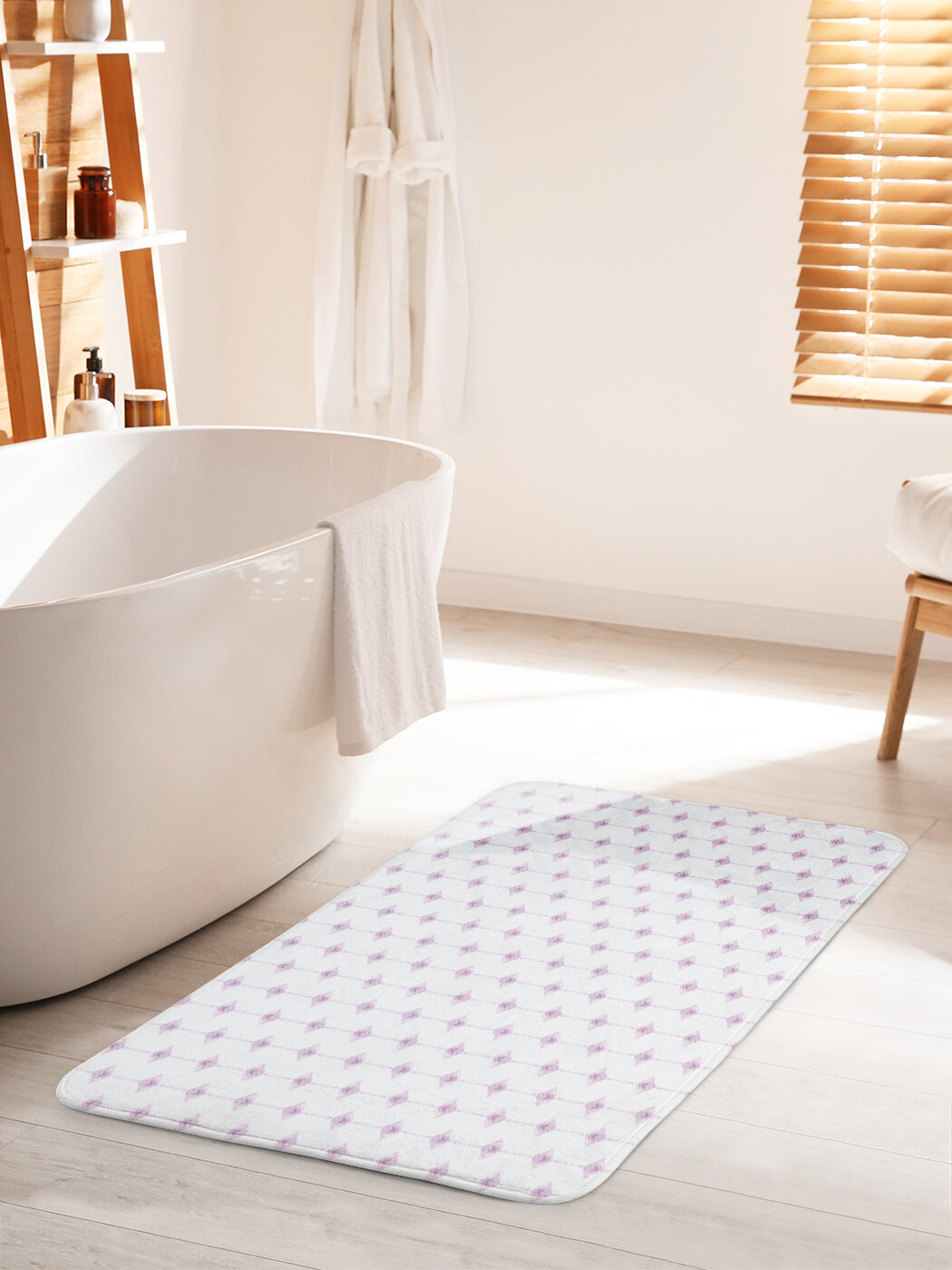 Коврик для ванной комнаты и туалета противоскользящий "Нежный декор" 60х100 см, JoyArty