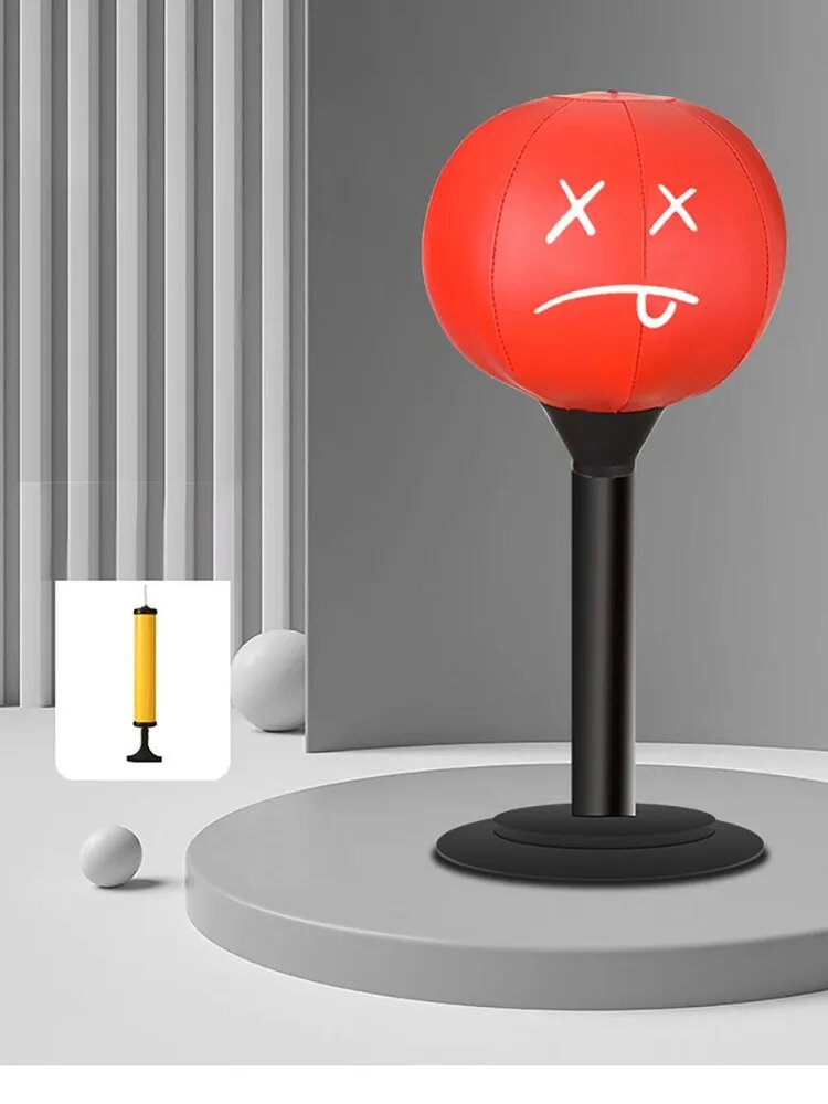 Боксерская груша настольная для снятия стресса и улучшения реакции. Красная