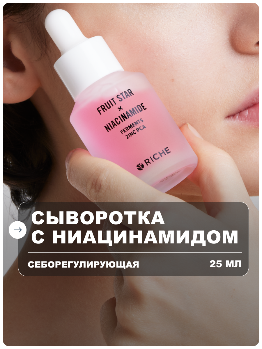 RICHE Сыворотка для лица с ниацинамидом и цинком от прыщей себорегулирующая