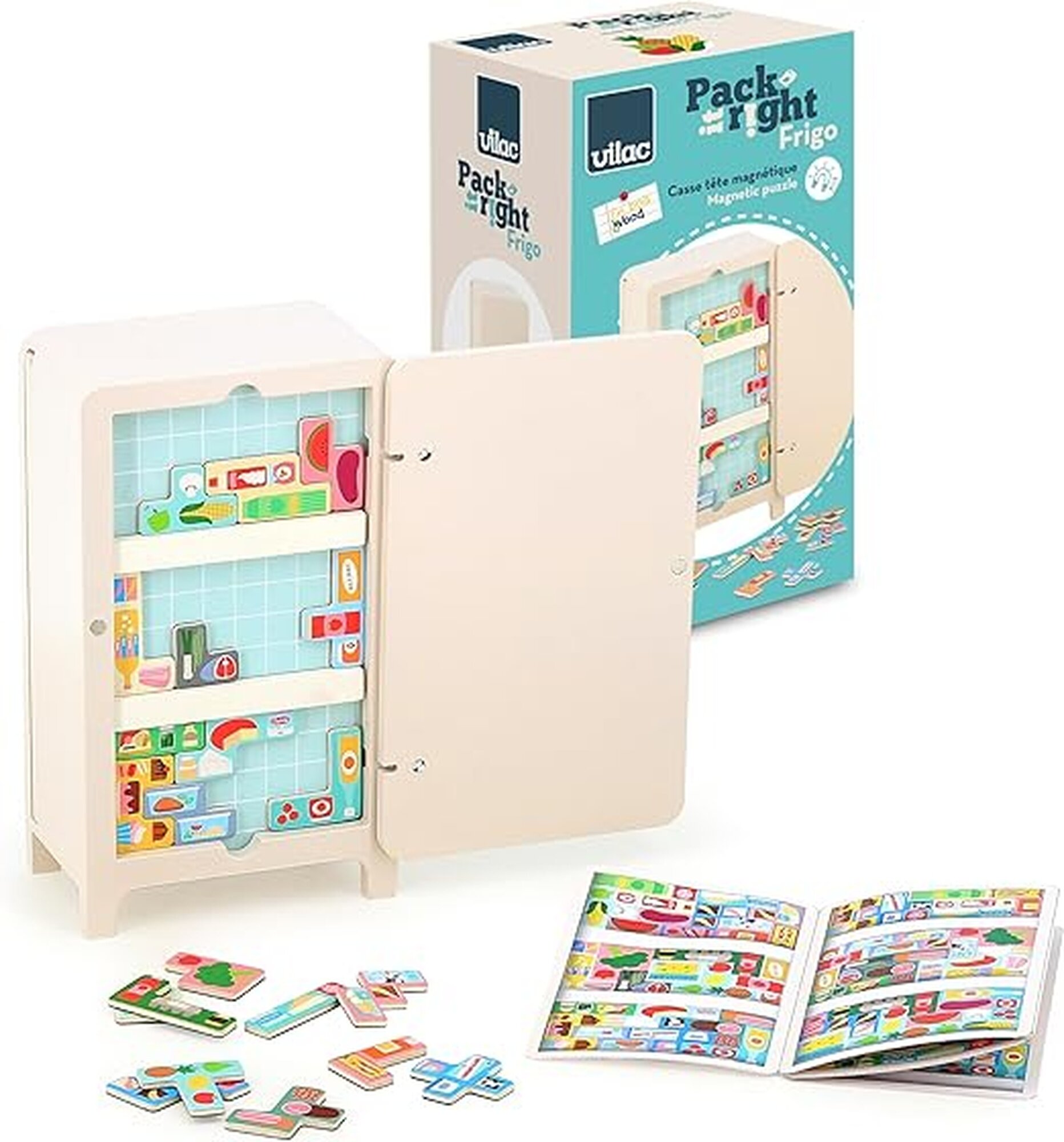 Деревянные игрушки Vilac - Холодильник + 21 магнитная деталь- 7640