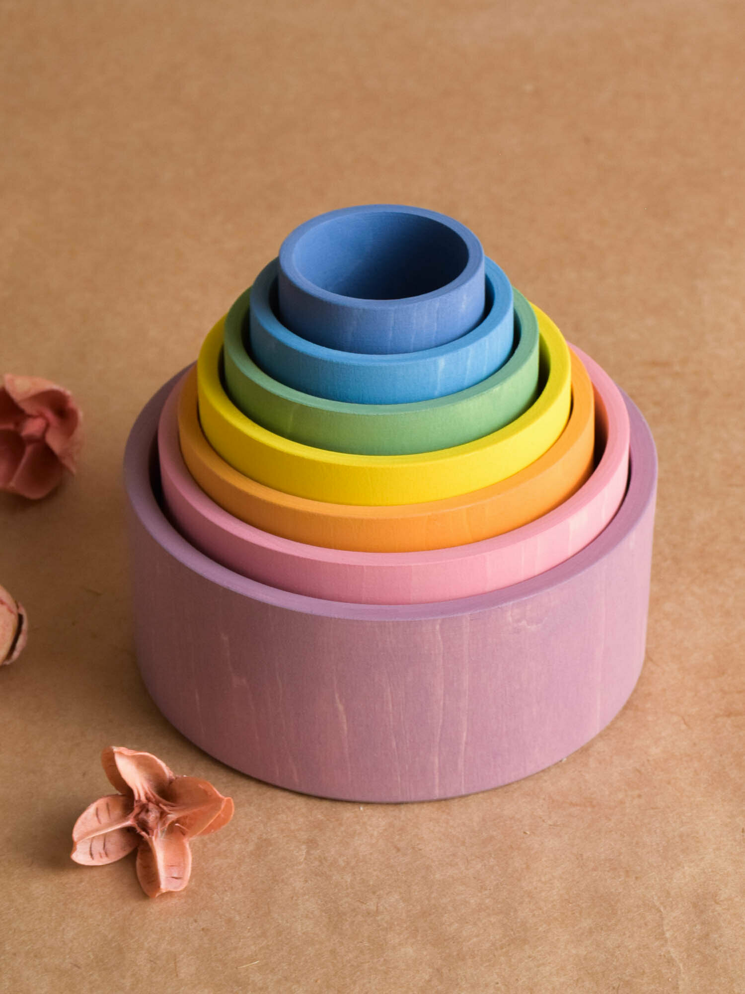 Пирамидка Детская Стаканчики Деревянный Сортер для Малышей