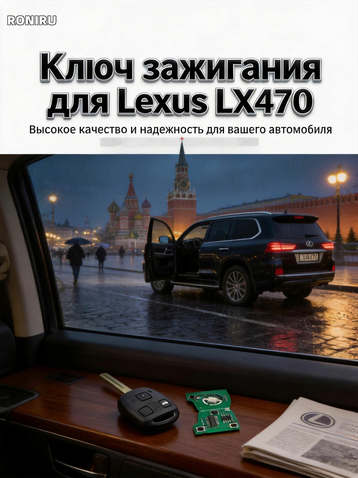 Ключ зажигания для Lexus, 3 кнопки, чип 4D68, частота 433МГц, код 50171, совместим с LX470 LS430 SC430 RX300/330/350/400
