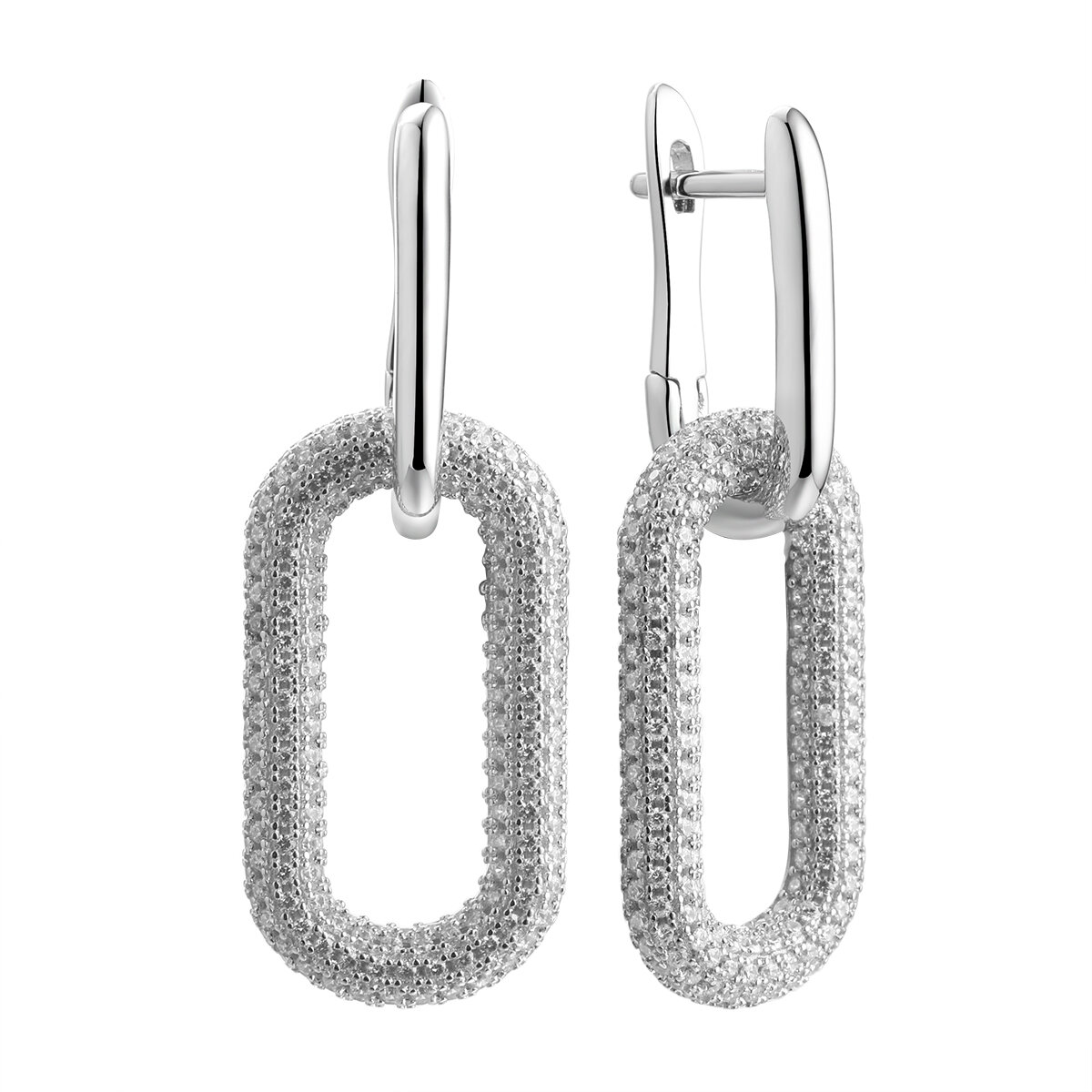 Серьги, серебро, 925 проба, фианит